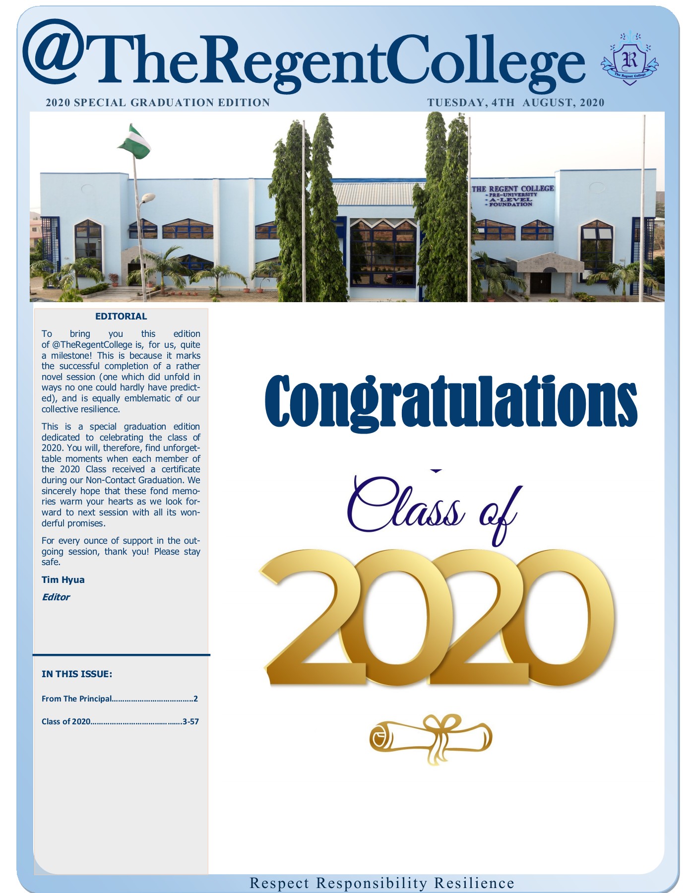 2020 SPECIAL GRADUATION EDITION - The Regent College - Page 1 | Flip ...