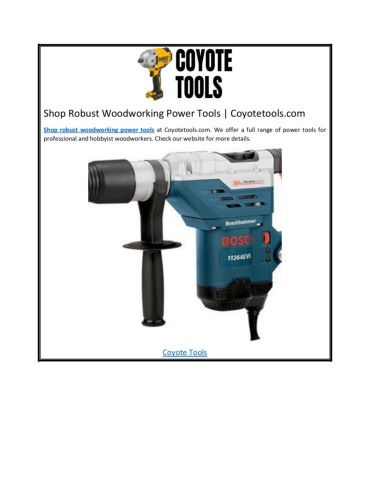 Shop Robust Woodworking Power Tools | Coyotetools.com - Coyote Tools ...