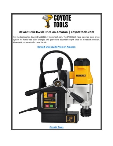 Dewalt Dwe1622k Price on Amazon | Coyotetools.com