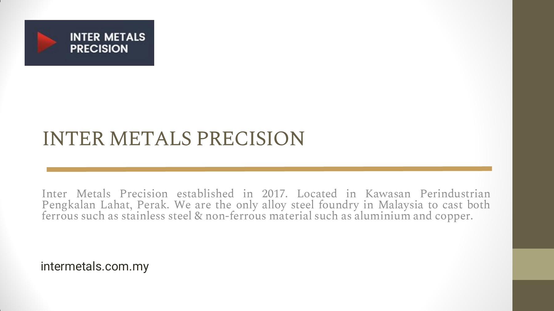 Precision casting - INTER METALS PRECISION - Page 1 - 12 | Flip PDF Online | PubHTML5