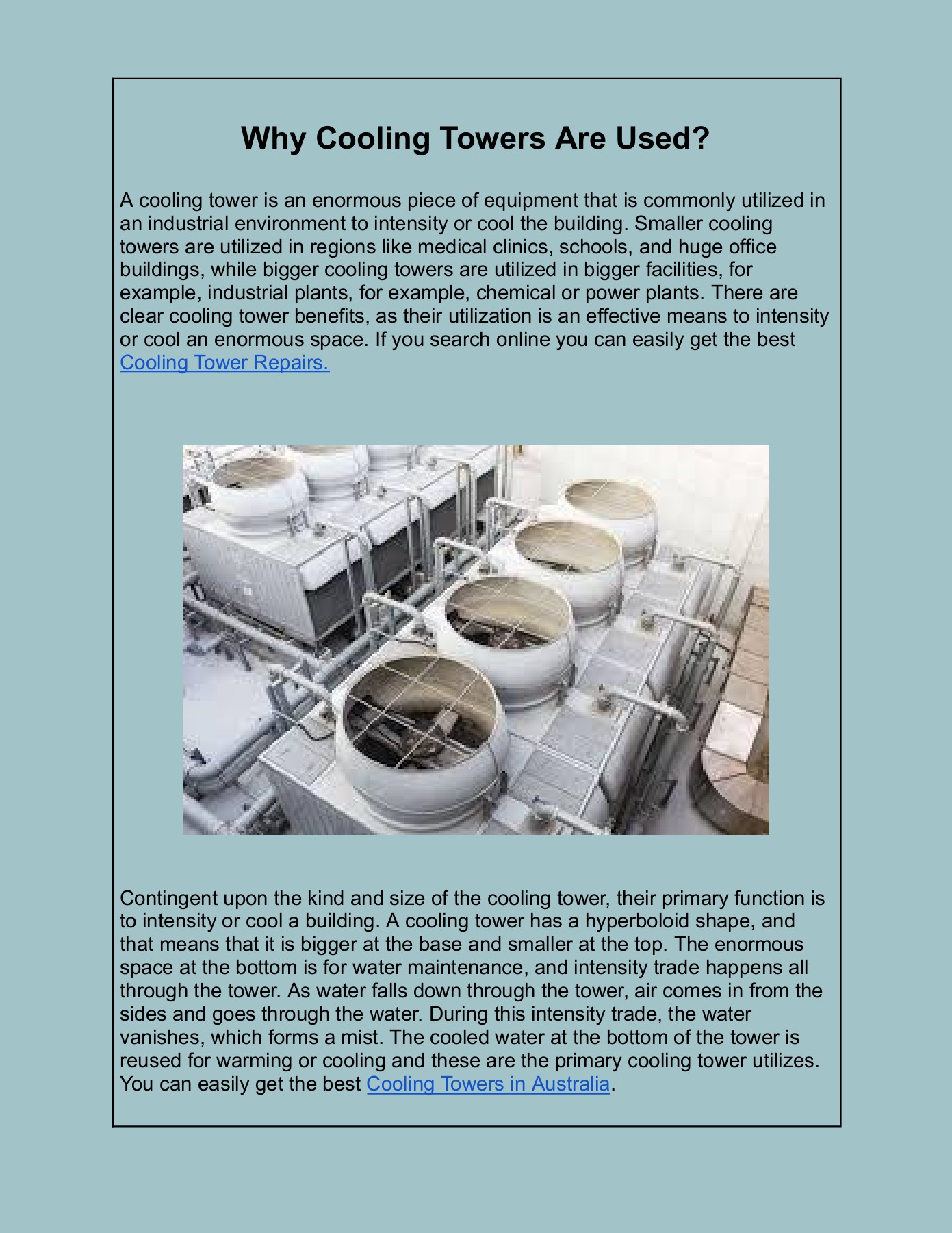Best Cooling Tower Repairs Services - Flow Matrix - Brayden Marco - Page 1 - 2 | Flip PDF Online ...