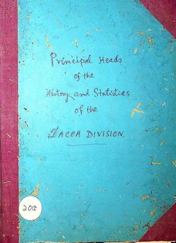 Principal Heads of the History and Statistice of the Dacca Division 1868