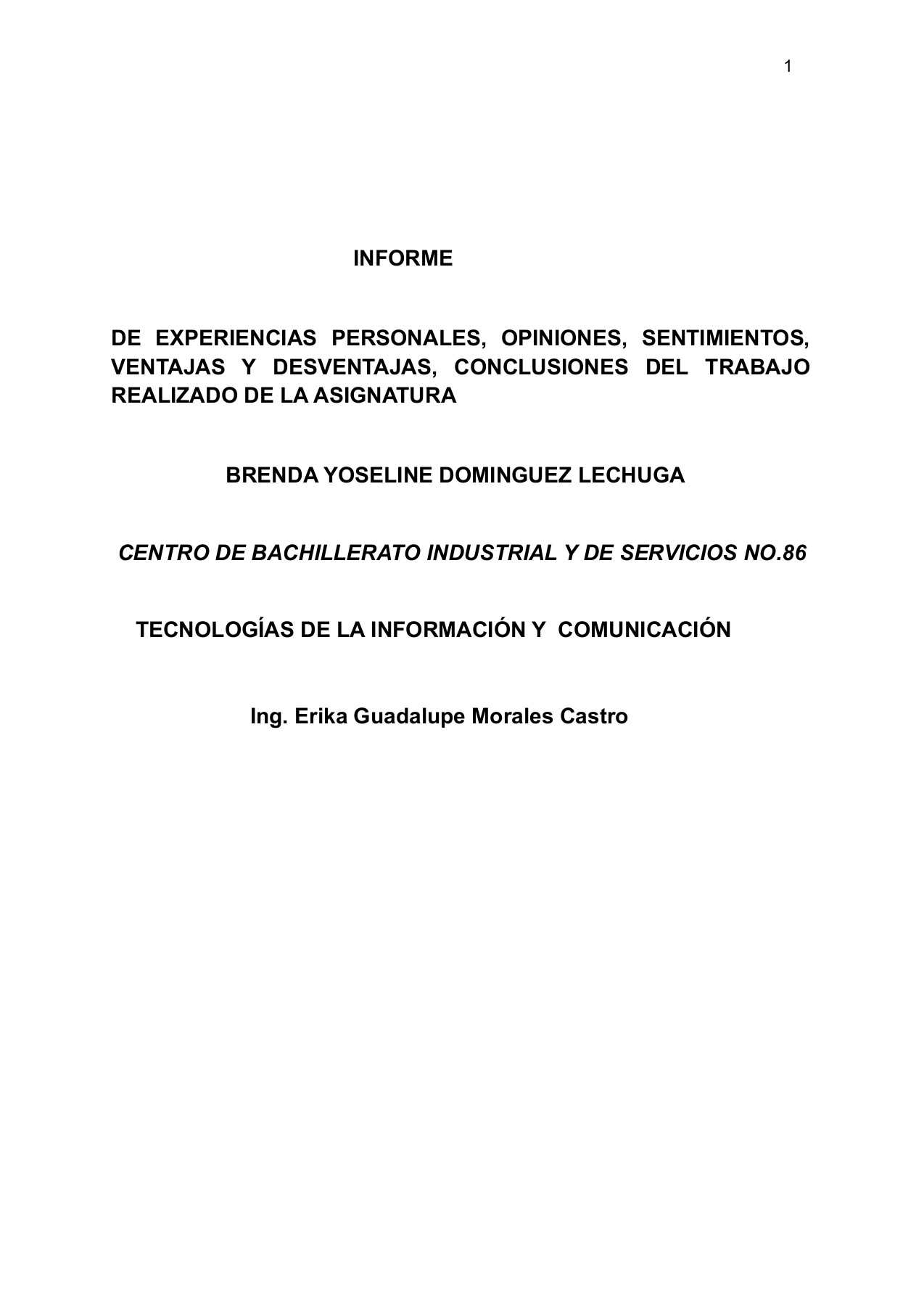 INFORME DE LA ASIGNATURA DE TIC - brenda_yoseline.dominguez.lechuga.22 - Página 1 - 9 | Flip PDF ...