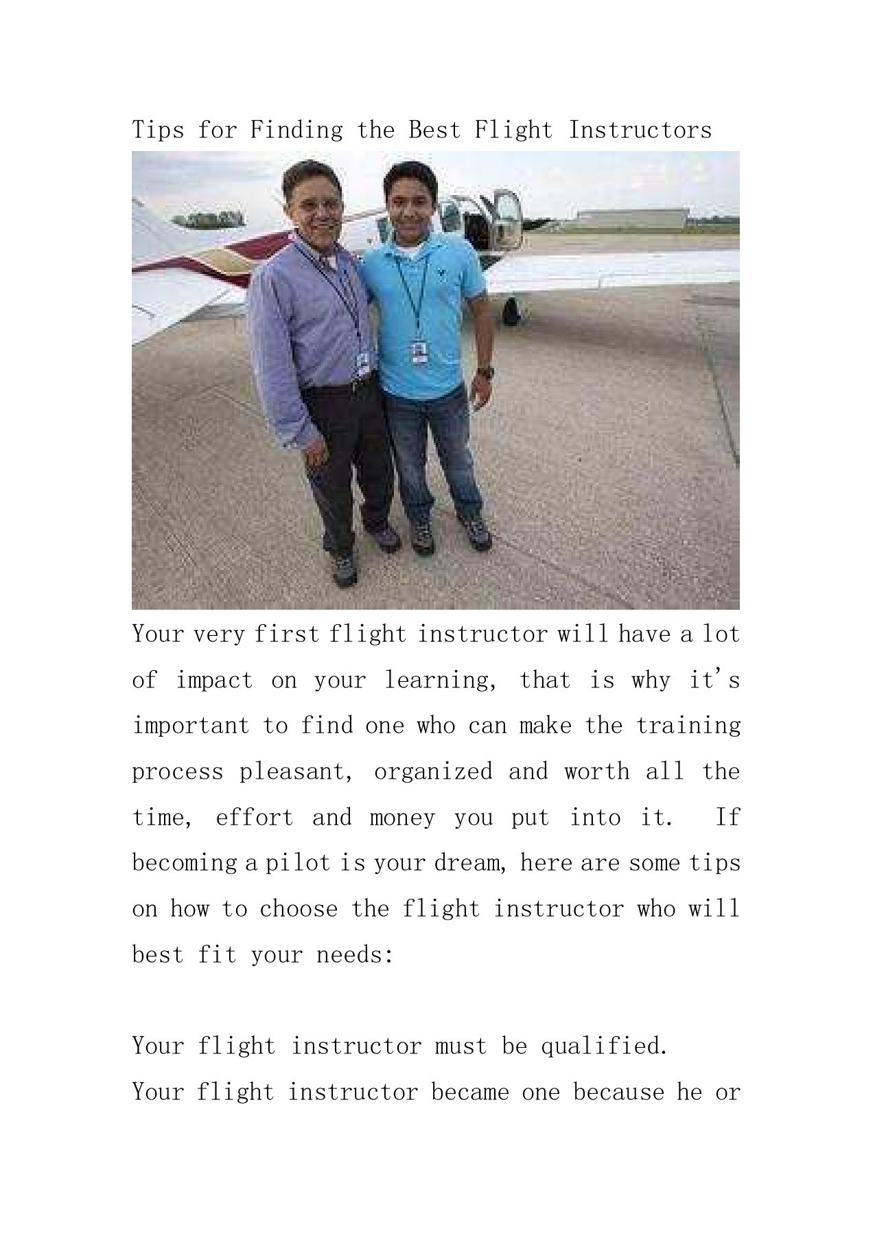 Tips for Finding the Best Flight Instructors - Ethan - Page 1 - 4 ...