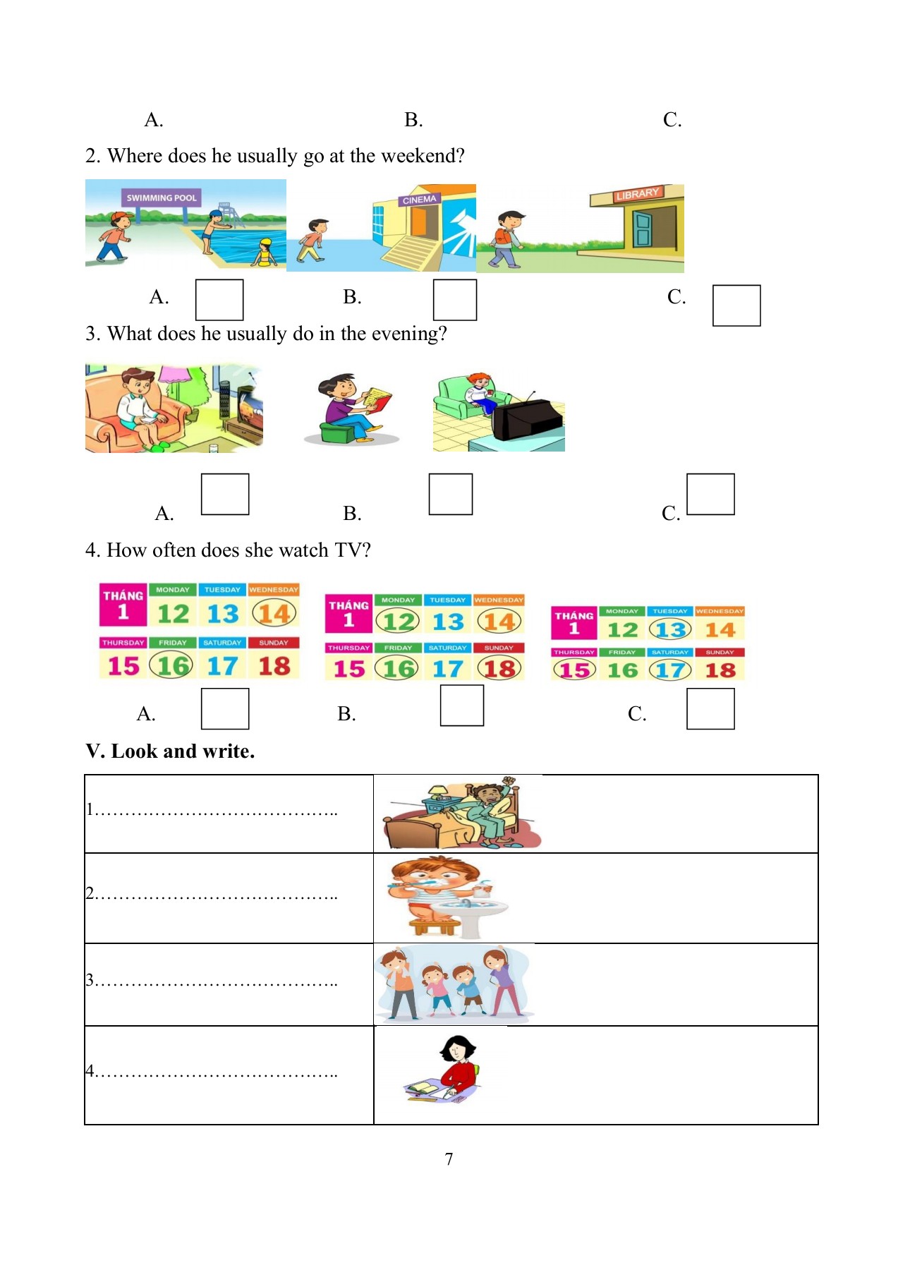 Bai tap theo tung Unit Tieng Anh 5 - TIỂU HỌC NGHĨA AN - NINH GIANG - HẢI DƯƠNG - Page 7 | Flip ...