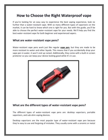 How to Choose the Right Waterproof vape - Geek Vape - Page 1 - 3 | Flip ...