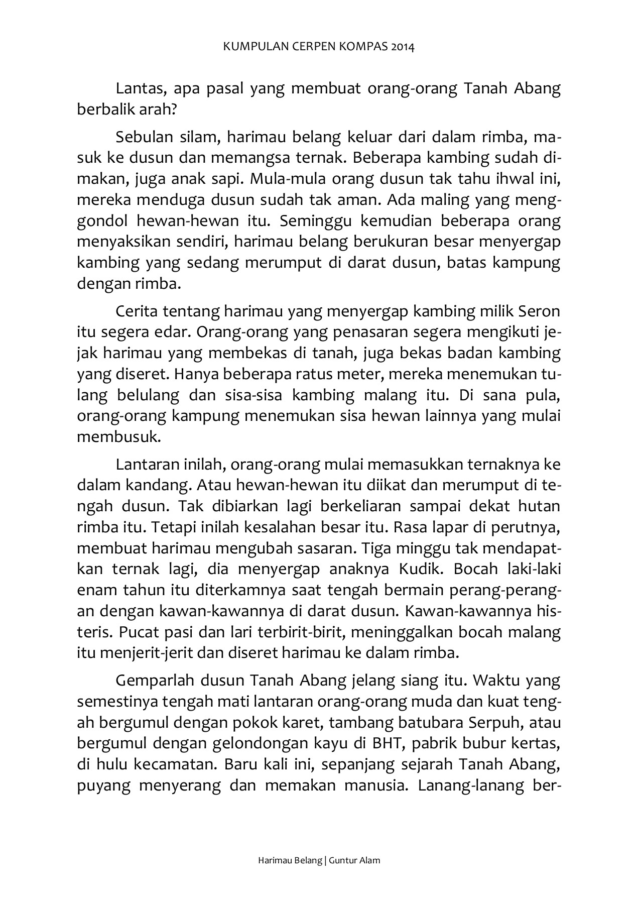 Kumpulan Cerpen Kompas 2014 - sis075478 - Halaman 20 | PDF Online ...