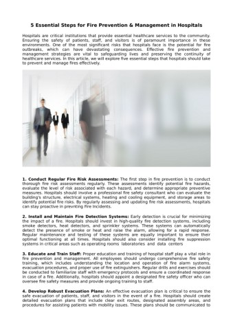 5 Essential Steps for Fire Prevention & Management in Hospitals