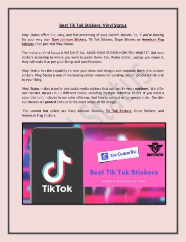Best Tik Tok Stickers - vinylstatus.com - Page 1 - 2 | Flip PDF Online ...