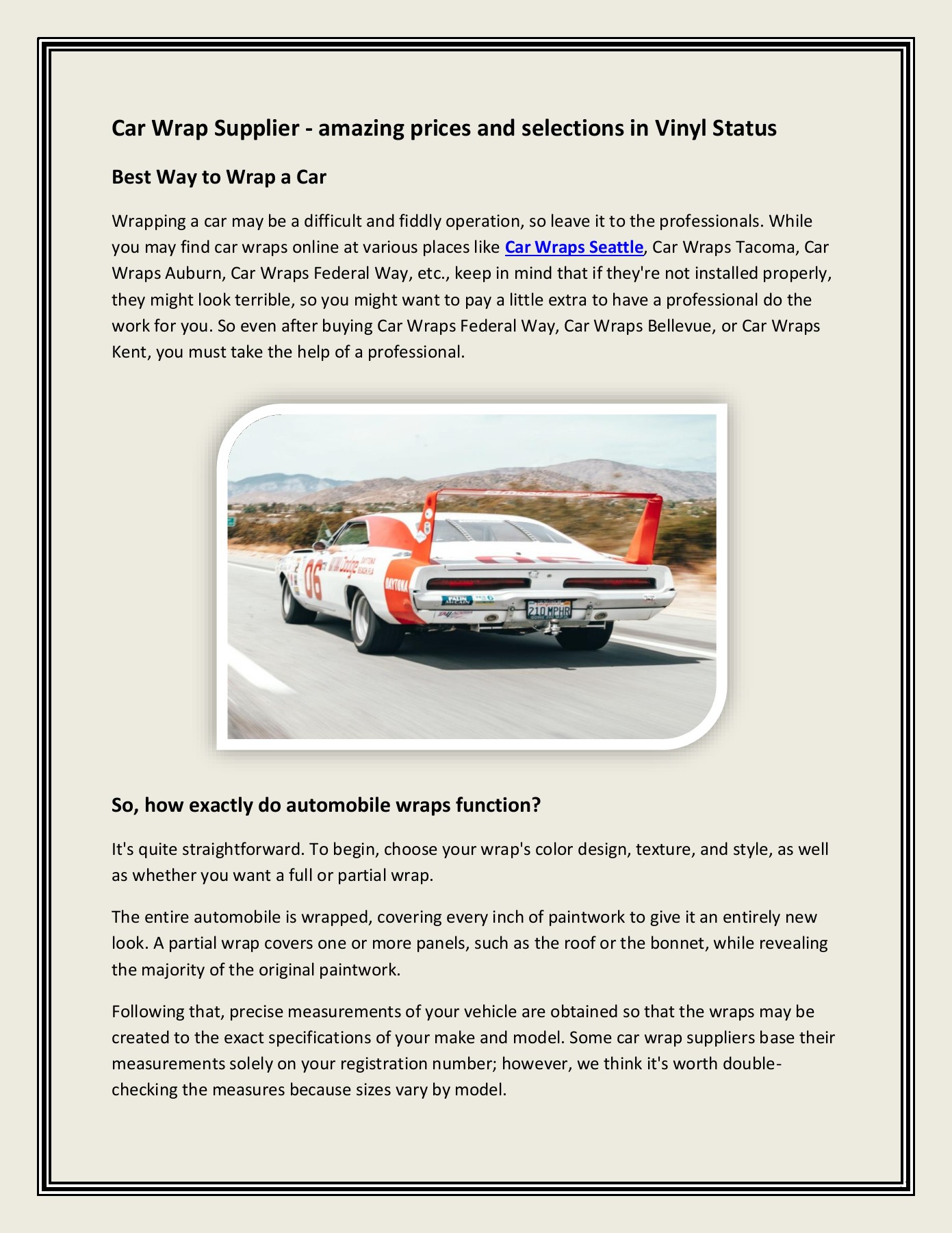Car Wraps Seattle - vinylstatus.com - Page 1 - 2 | Flip PDF Online ...