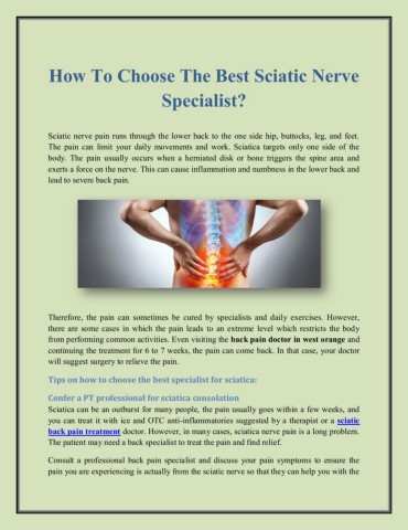 How To Choose The Best Sciatic Nerve Specialist?