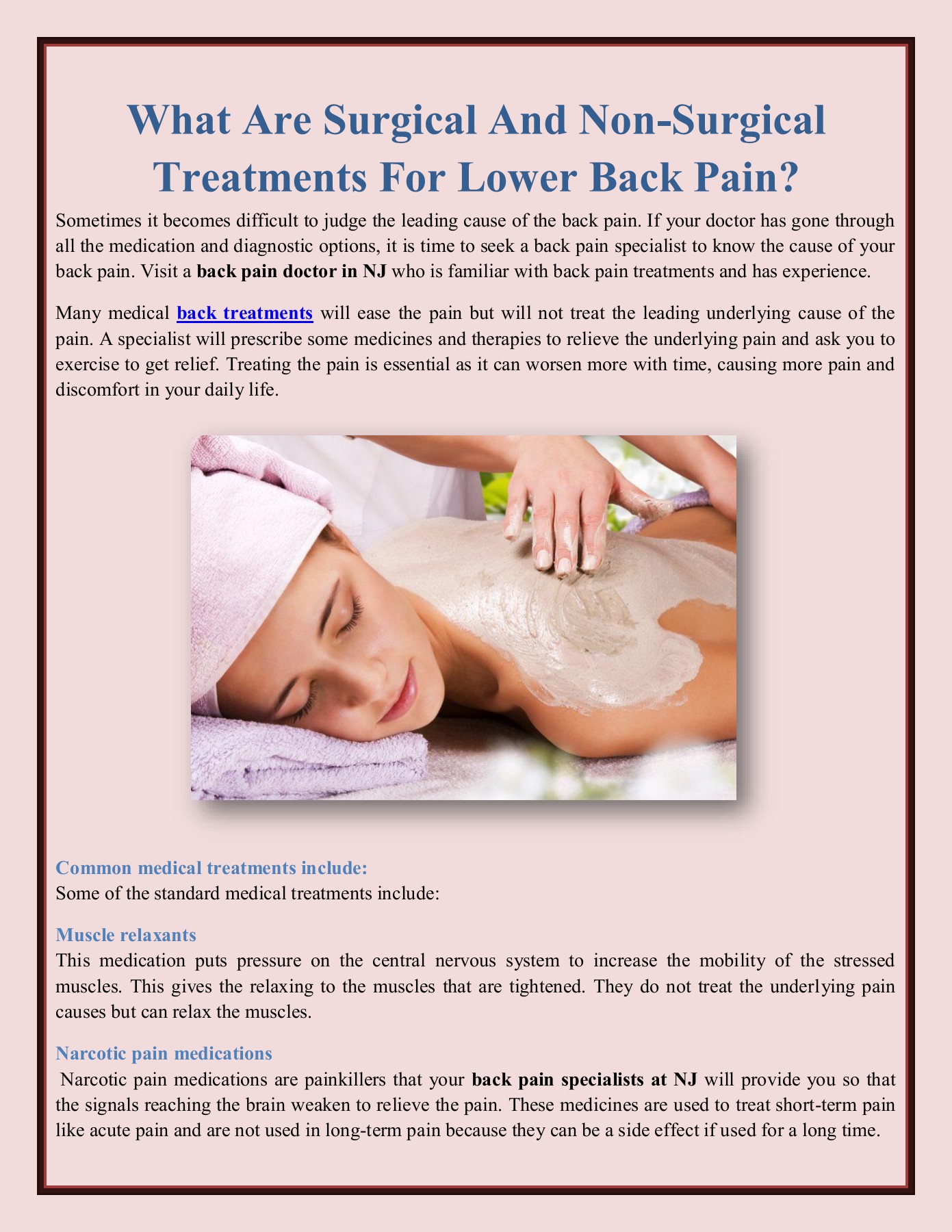 What Are Surgical And Non-Surgical Treatments For Lower Back Pain ...