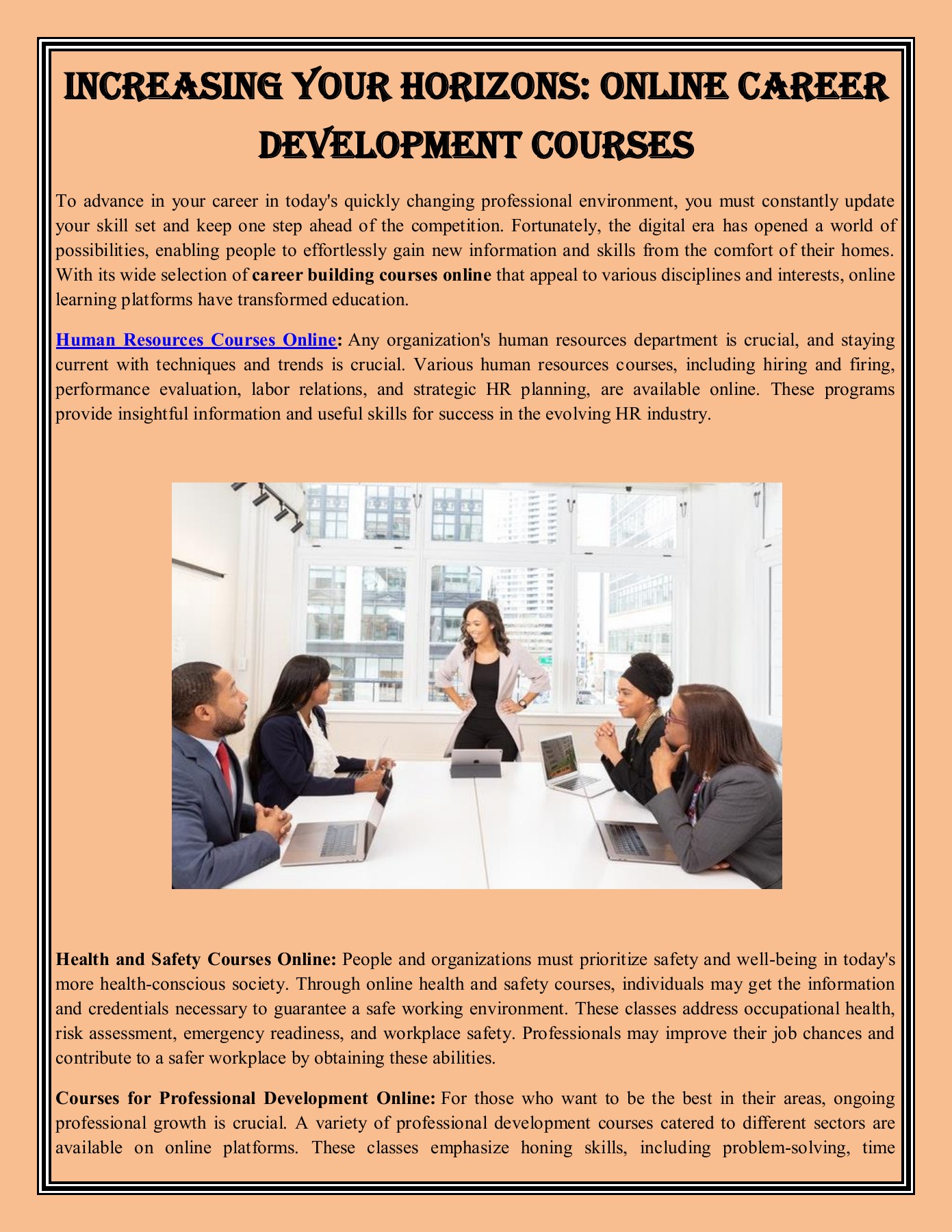 Increasing Your Horizons Online Career Development Courses - dot LND ...