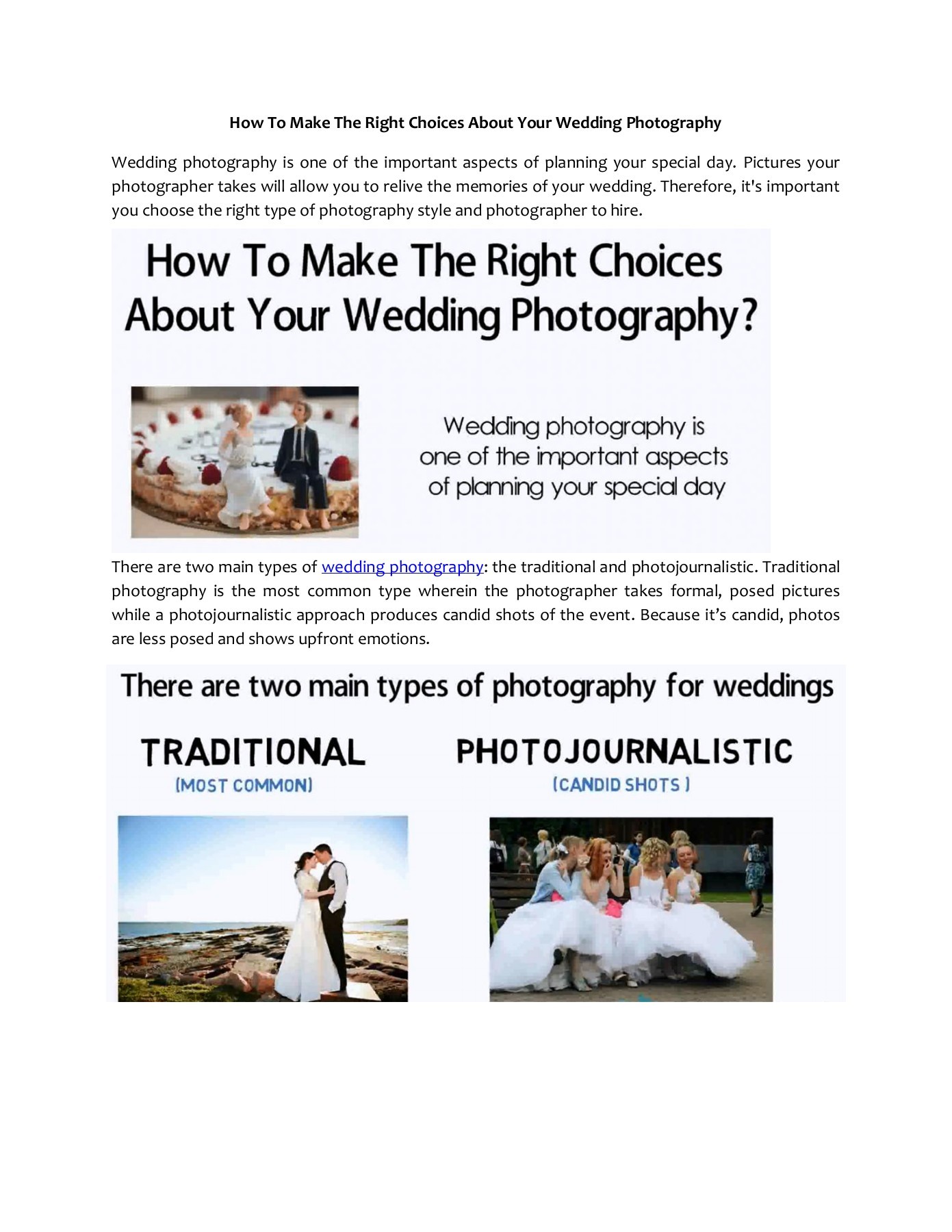 How To Make The Right Choices About Your Wedding Photography ...