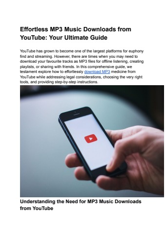 Effortless MP3 Music Downloads from YouTube_ Your Ultimate Guide