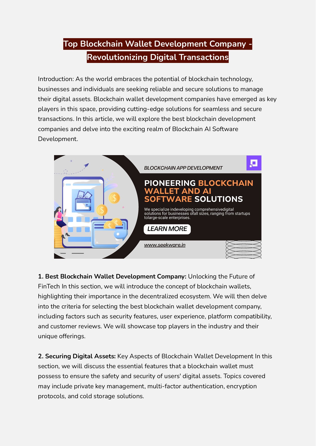 Top Blockchain Wallet Development Company - Revolutionizing Digital ...