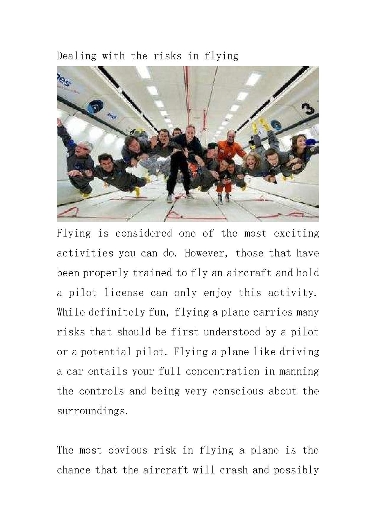 Dealing with the risks in flying - Michael - Page 1 - 4 | Flip PDF ...