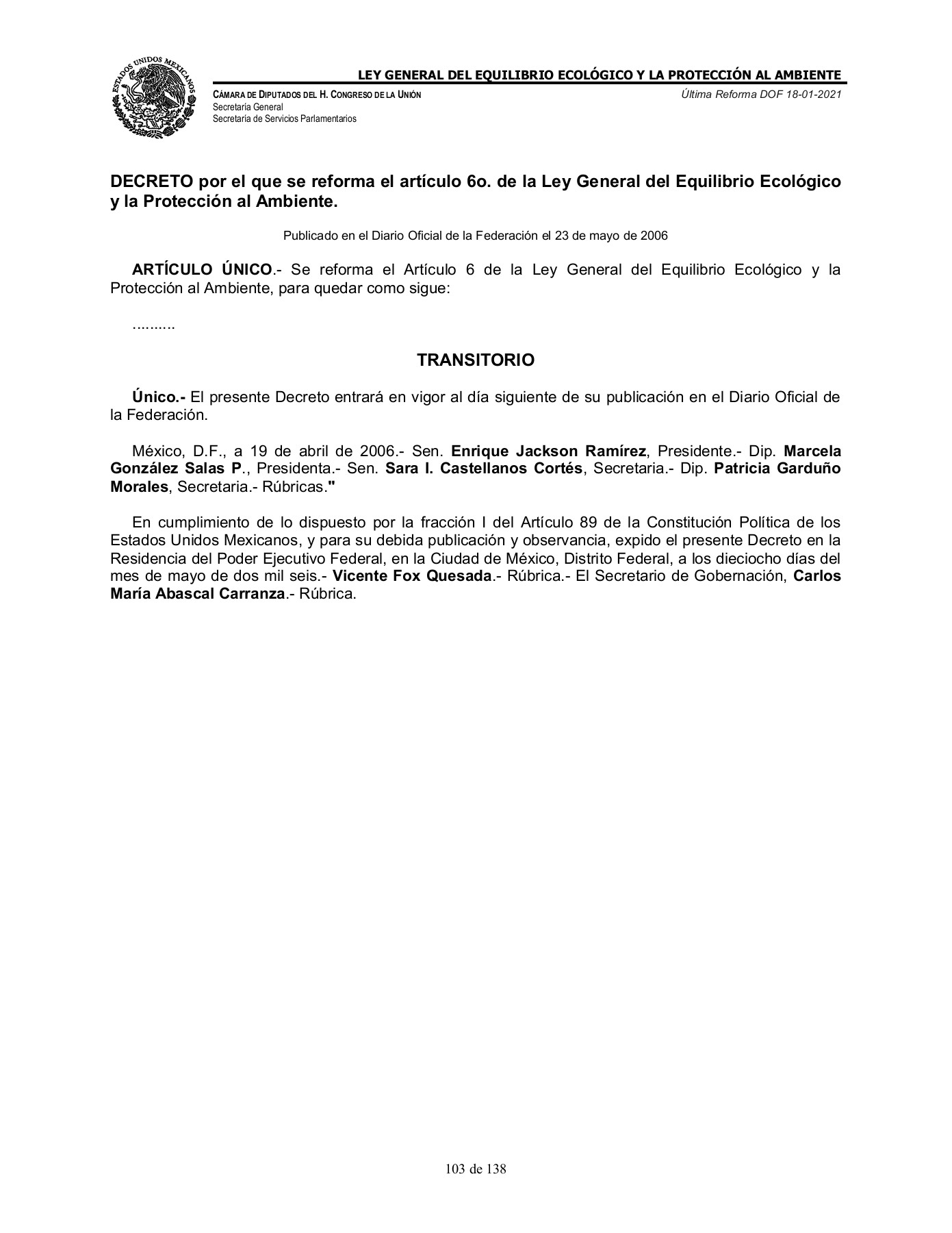 Ley General de Equilibrio Ecológico y la Protección al Ambiente (LGEEPA ...