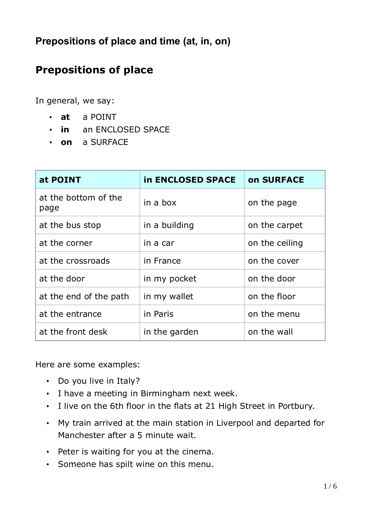 Prepositions-at-in-on UNIT 8 - Phan Huy Khôi - Page 1 - 6 | Flip PDF ...