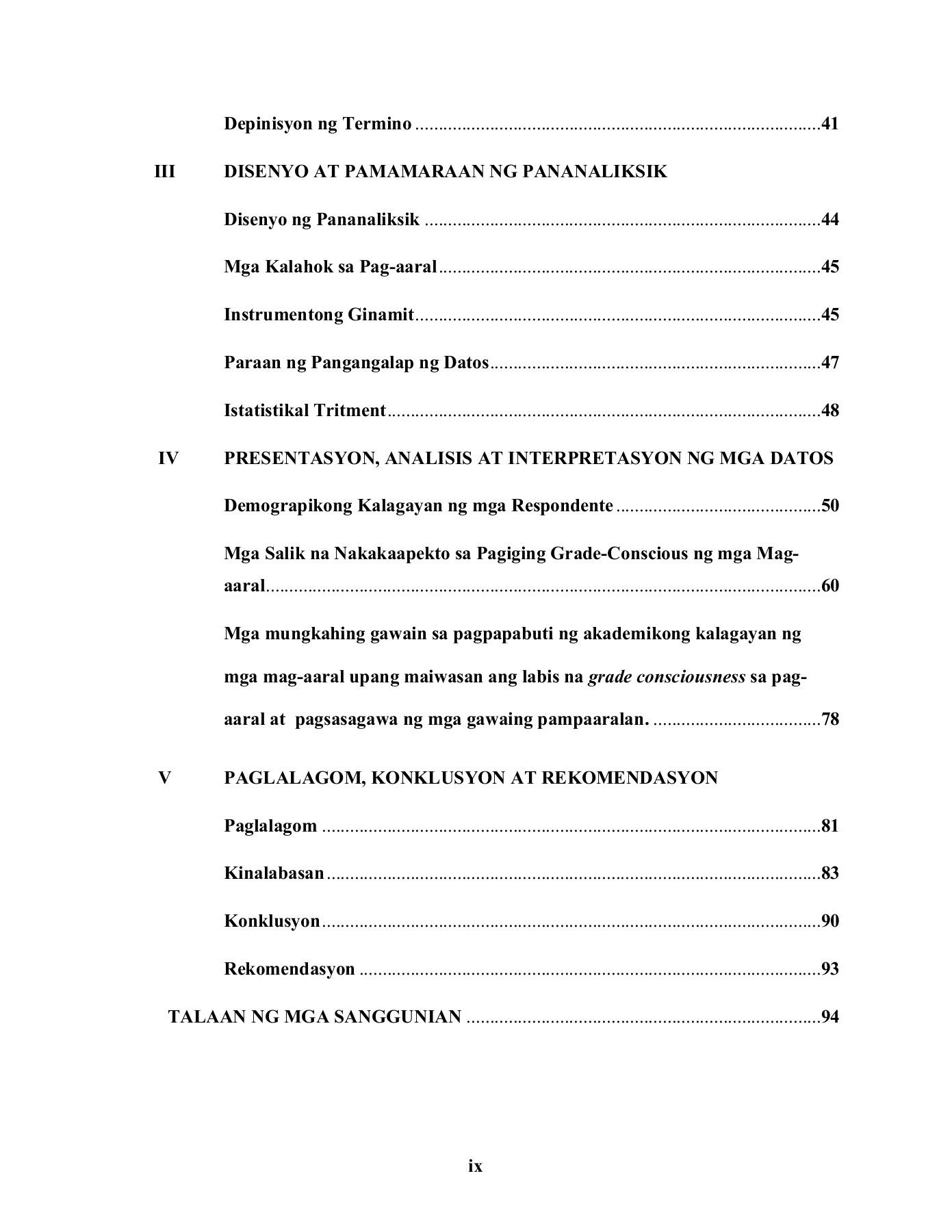 MGA SALIK NA NAKAKAAPEKTO SA PAGIGING GRADE CONSCIOUS NG MGA MAG-AARAL ...