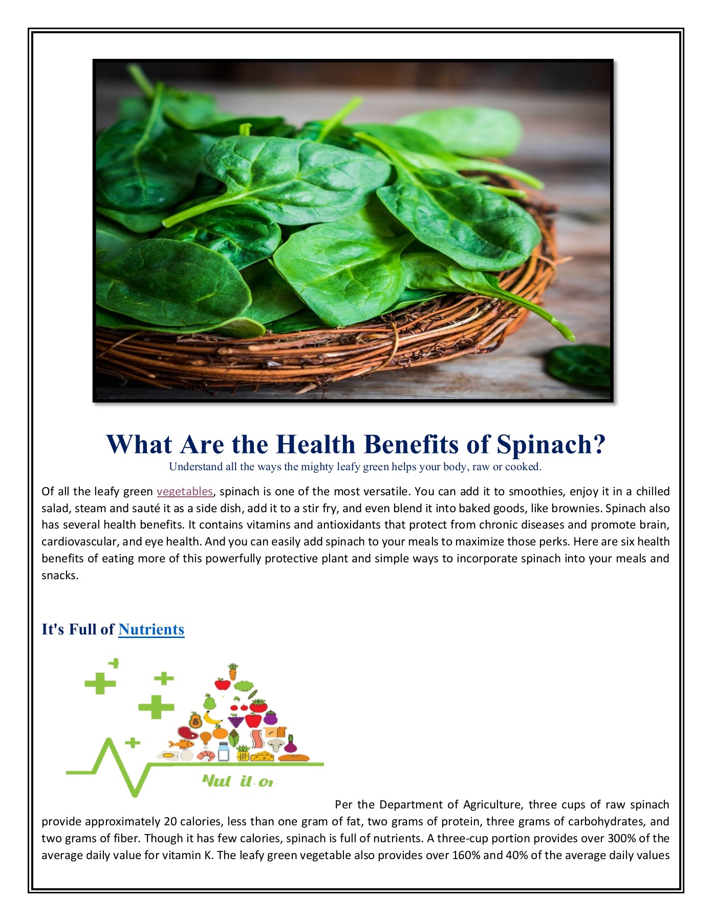 Health Benefits of Spinach - aurora.chicago00 - Page 1 - 2 | Flip PDF ...