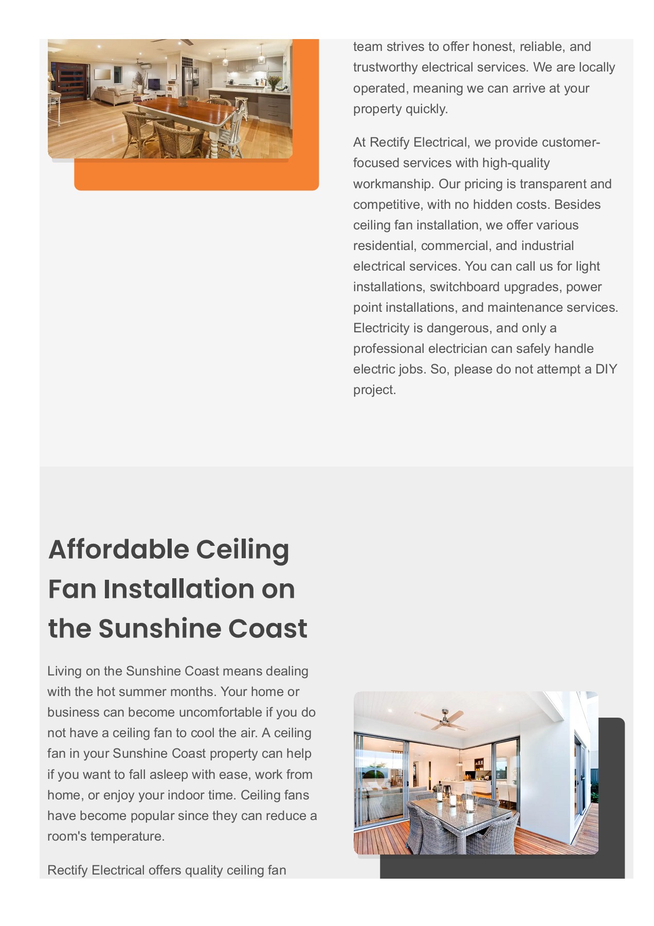 Ceiling Fan Installation Sunshine Coast - Rectify Electrical - Page 2 | Flip PDF Online | PubHTML5