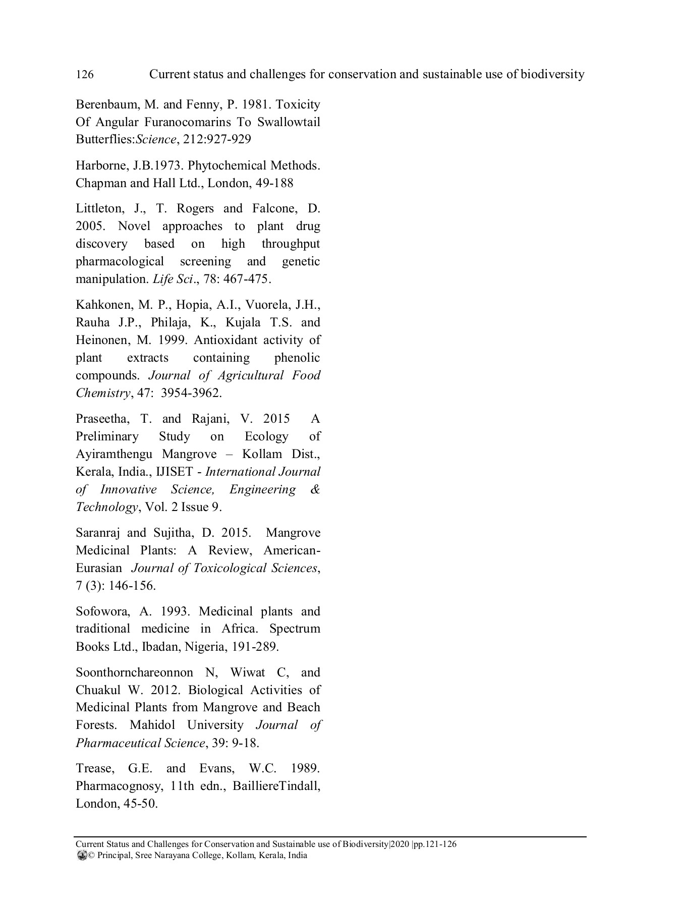 CURRENT STATUS AND CHALLENGES FOR CONSERVATION AND SUSTAINABLE USE OF ...