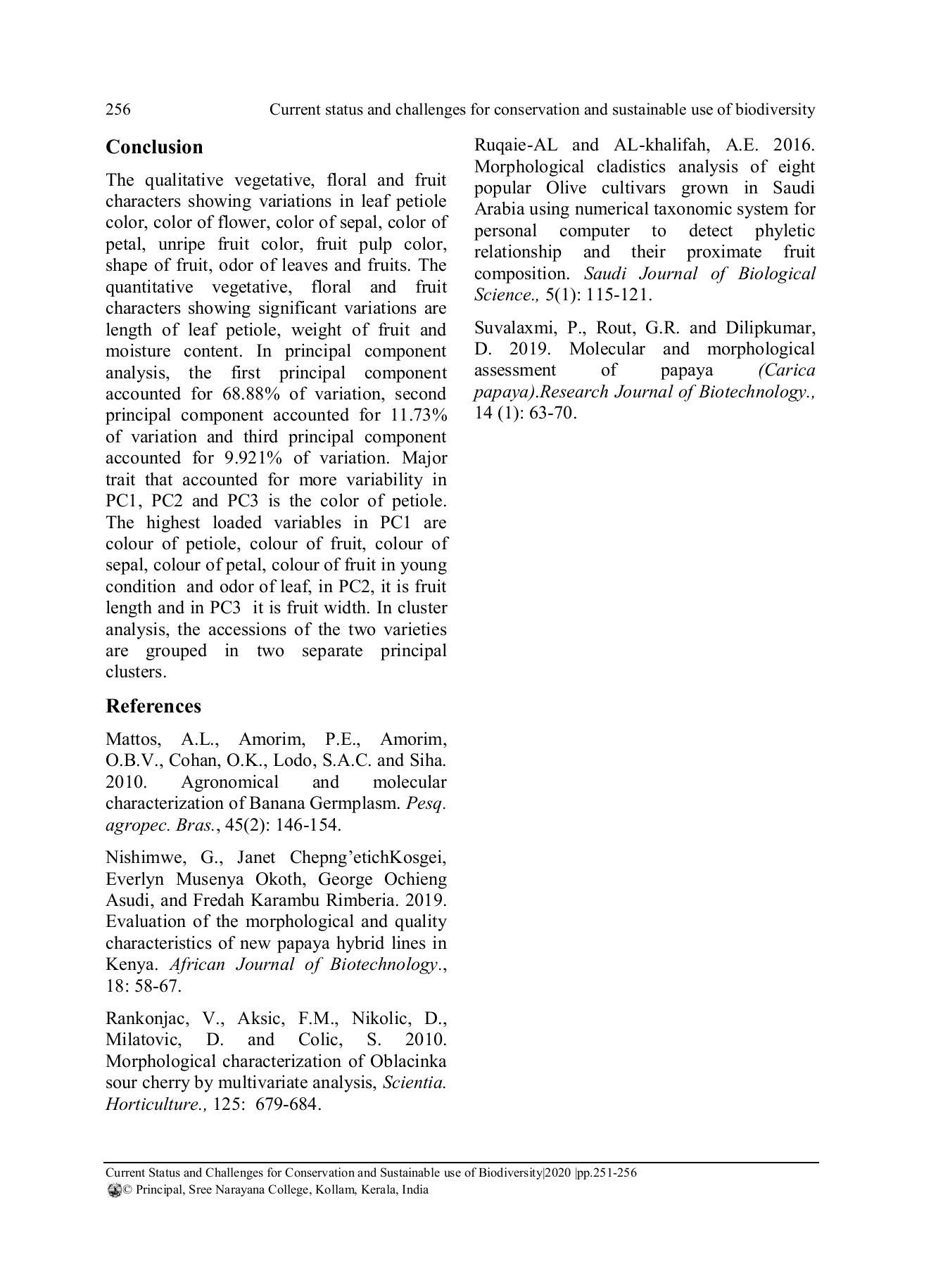 CURRENT STATUS AND CHALLENGES FOR CONSERVATION AND SUSTAINABLE USE OF ...