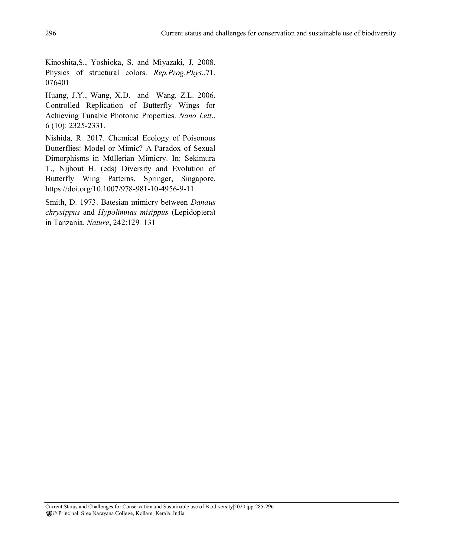 CURRENT STATUS AND CHALLENGES FOR CONSERVATION AND SUSTAINABLE USE OF ...