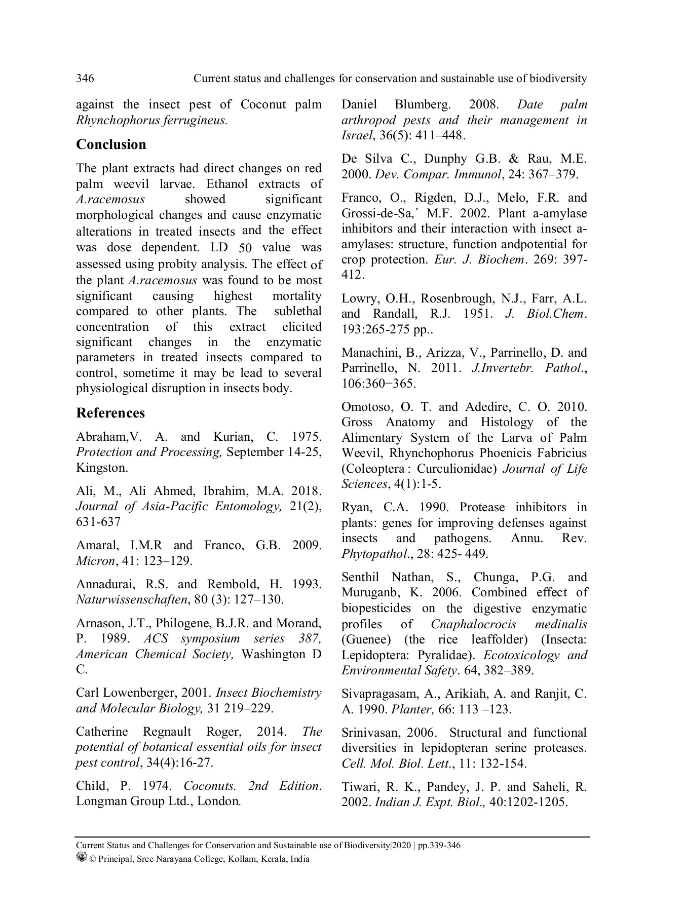 CURRENT STATUS AND CHALLENGES FOR CONSERVATION AND SUSTAINABLE USE OF ...