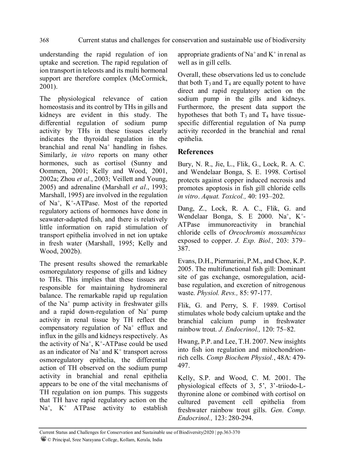 CURRENT STATUS AND CHALLENGES FOR CONSERVATION AND SUSTAINABLE USE OF ...