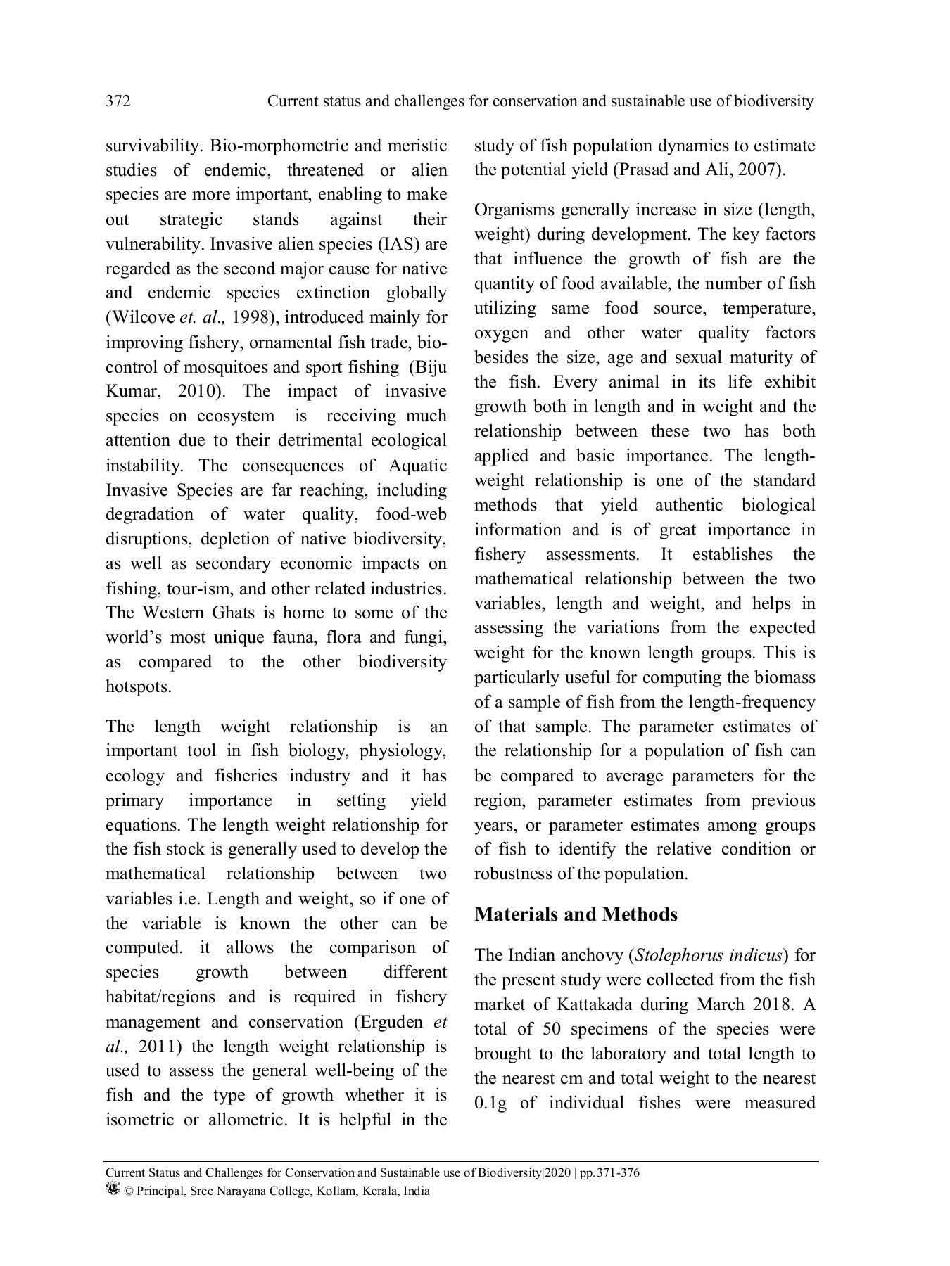 CURRENT STATUS AND CHALLENGES FOR CONSERVATION AND SUSTAINABLE USE OF ...