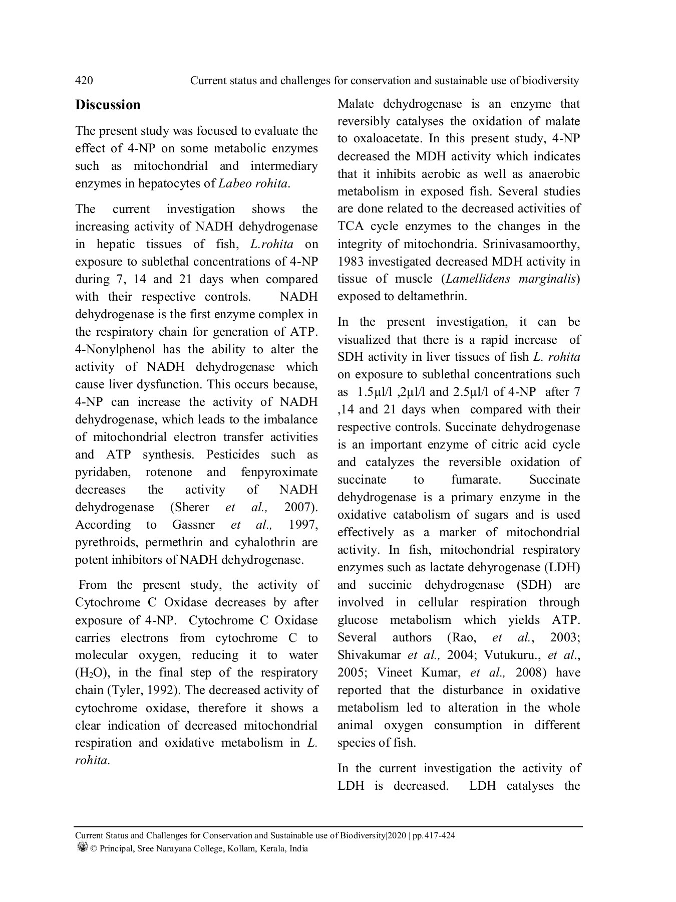 CURRENT STATUS AND CHALLENGES FOR CONSERVATION AND SUSTAINABLE USE OF ...