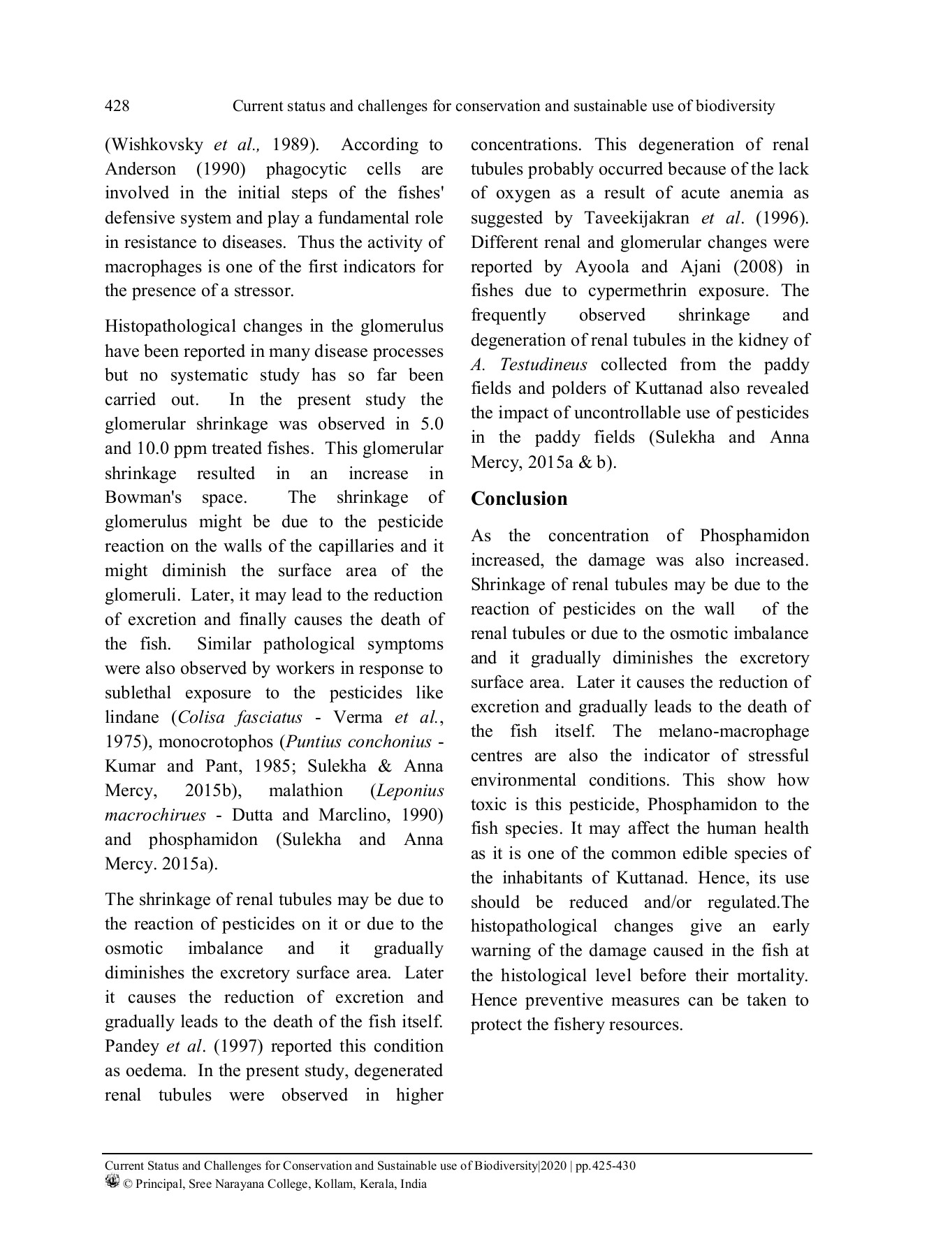 CURRENT STATUS AND CHALLENGES FOR CONSERVATION AND SUSTAINABLE USE OF ...