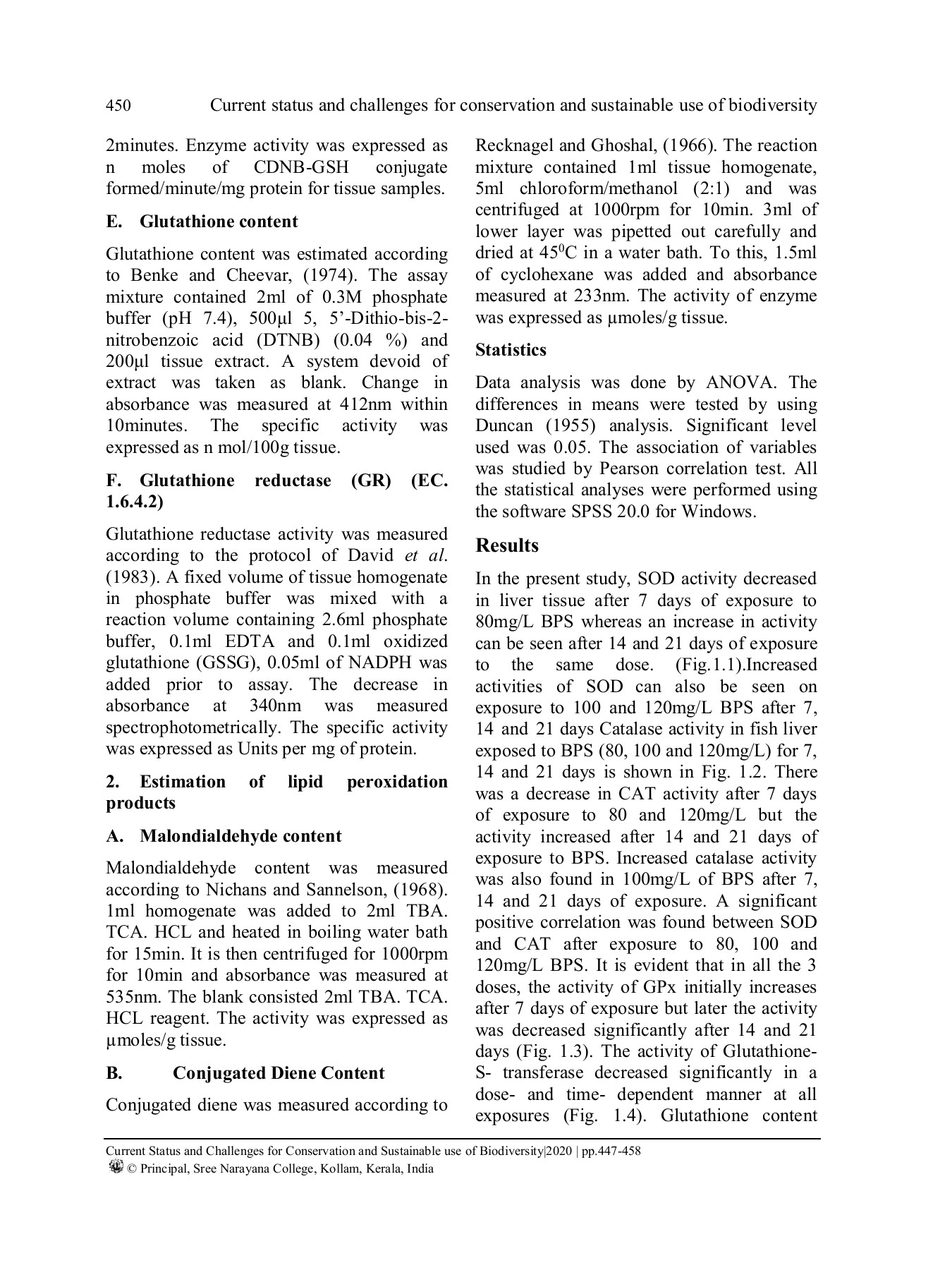 CURRENT STATUS AND CHALLENGES FOR CONSERVATION AND SUSTAINABLE USE OF ...