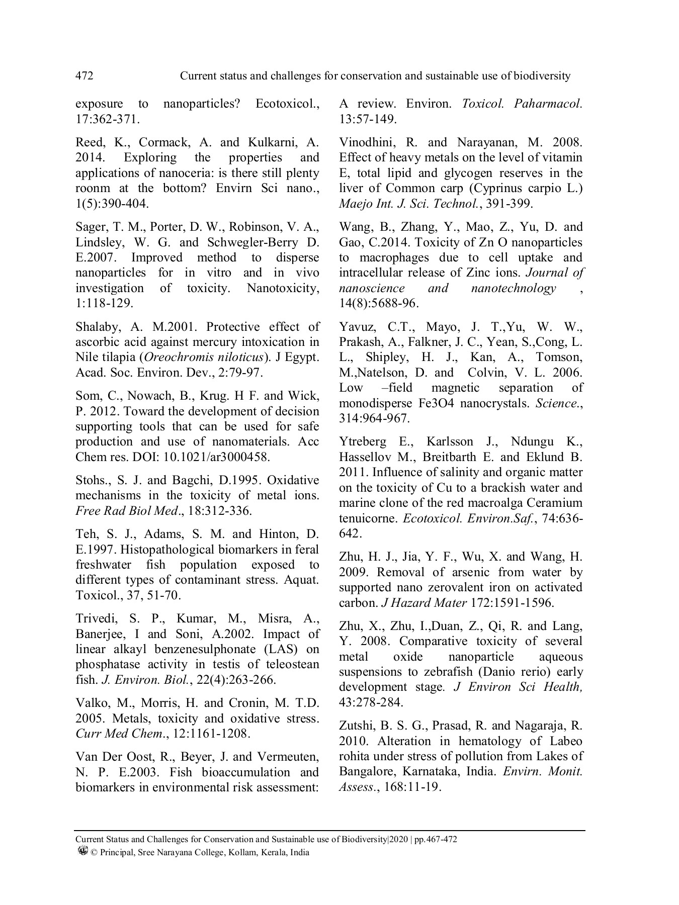 CURRENT STATUS AND CHALLENGES FOR CONSERVATION AND SUSTAINABLE USE OF ...