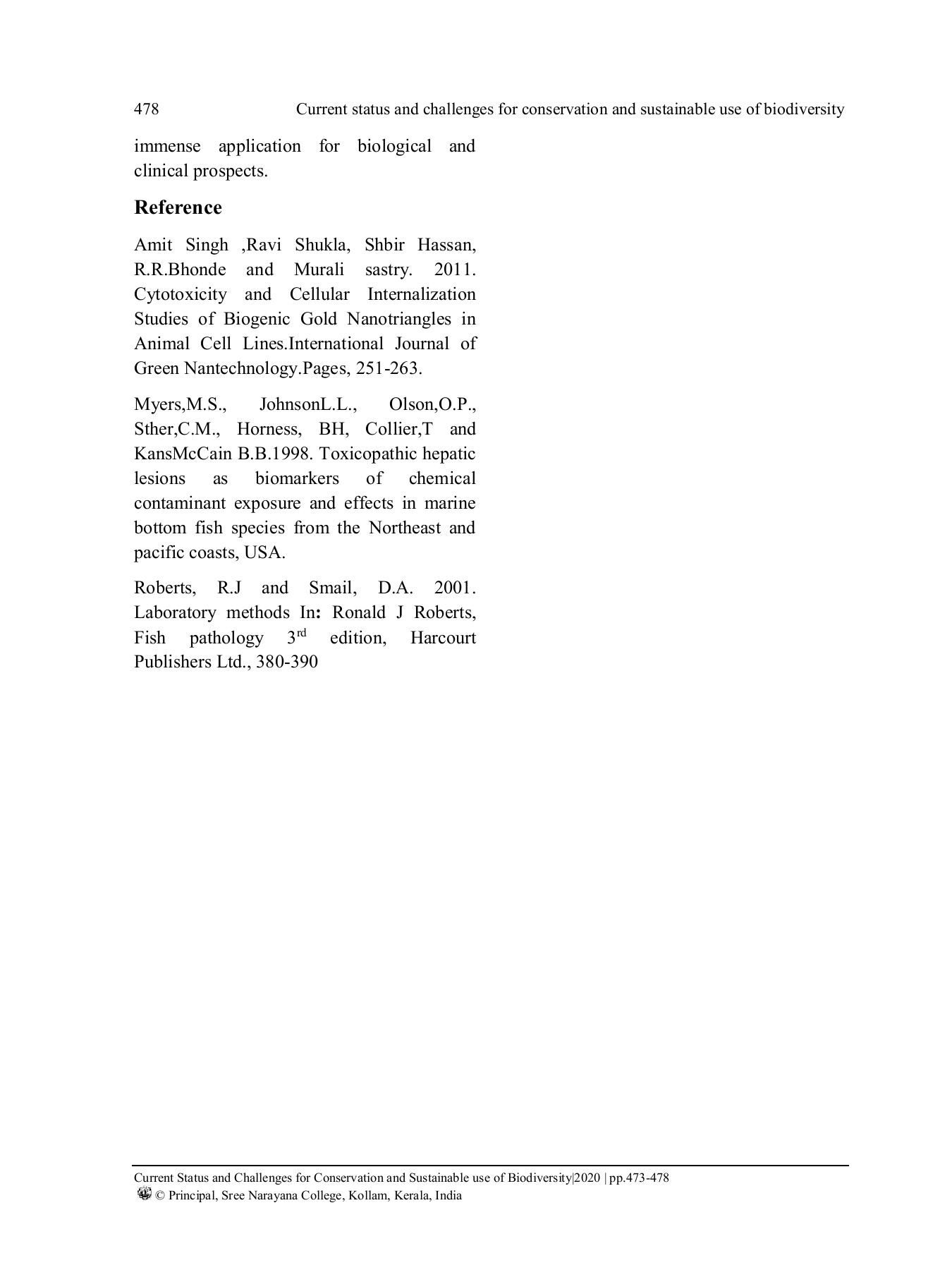 CURRENT STATUS AND CHALLENGES FOR CONSERVATION AND SUSTAINABLE USE OF ...