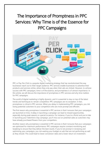 The Importance of Promptness in PPC Services: Why Time is of the ...