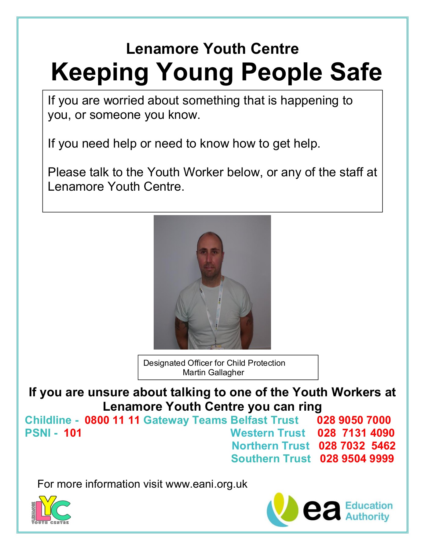 Lenamore Youth Centre Designated Child Protection Officer - martygalls ...
