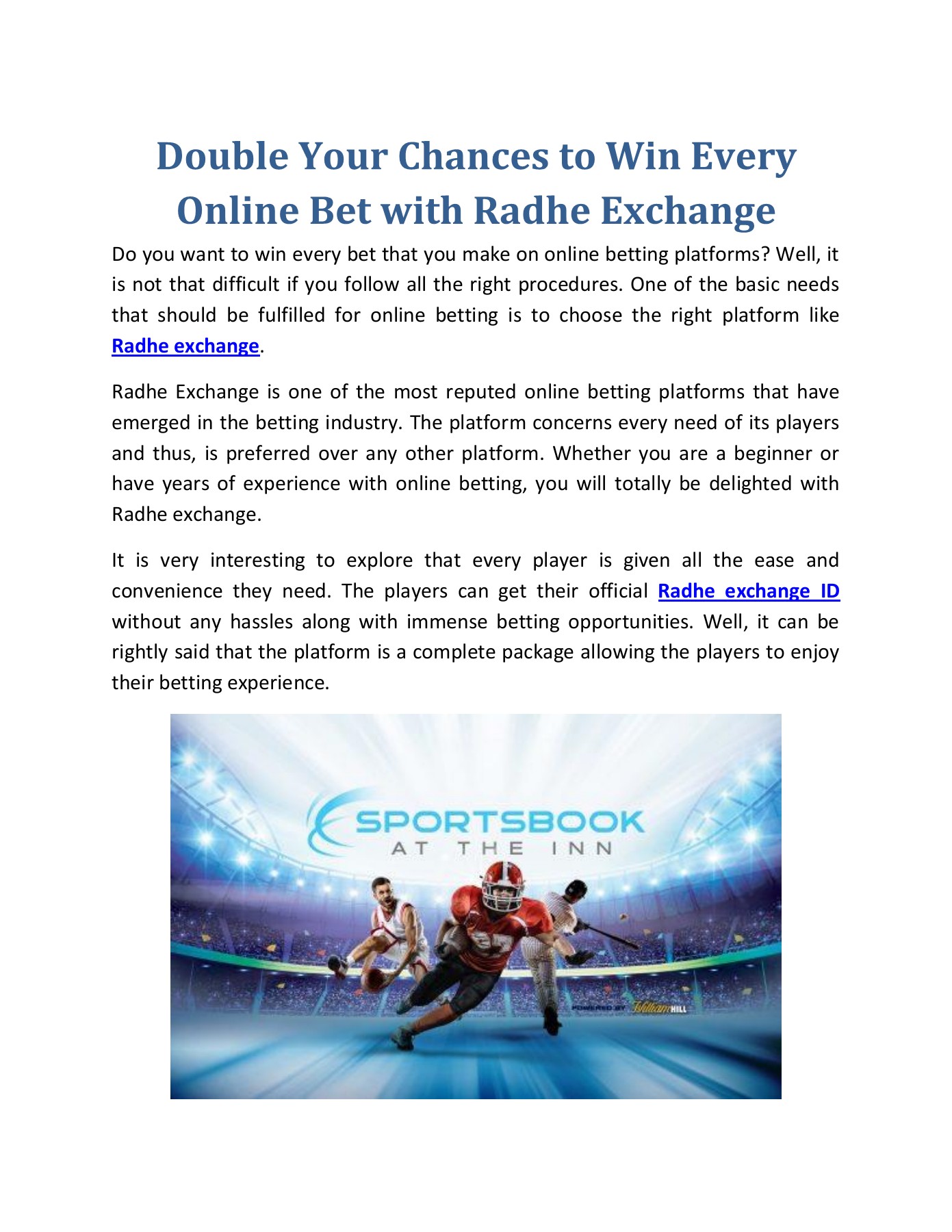Double Your Chances to Win Every Online Bet With Radhe Exchange ...