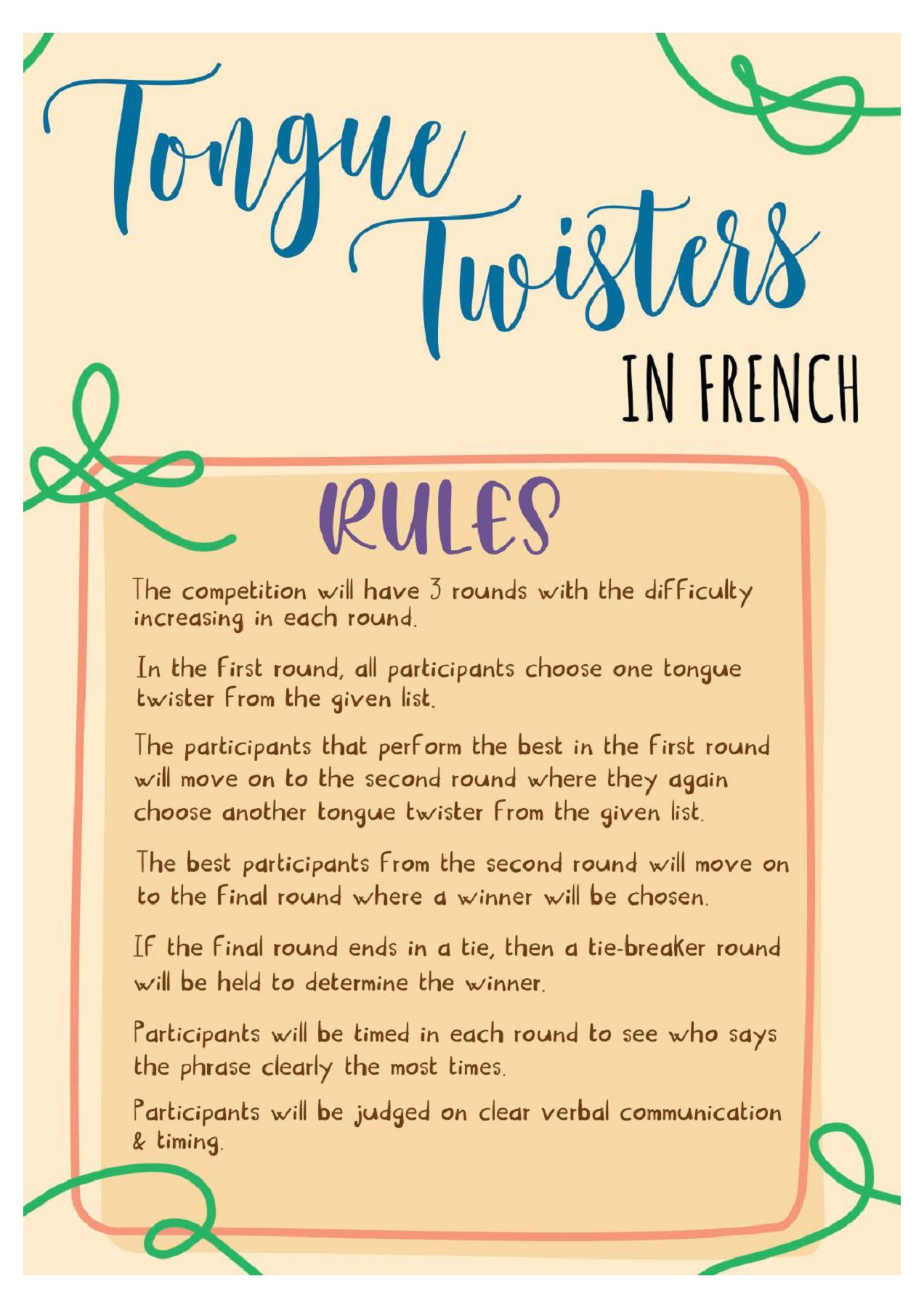 French Tongue Twisters Poster - baliganidhi2005 - Page 1 - 4 | Flip PDF ...