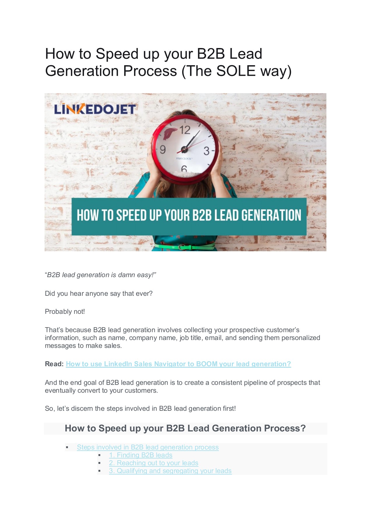 How to Speed up your B2B Lead Generation Process - LinkedIn Automation Tool (Software) on Cloud ...