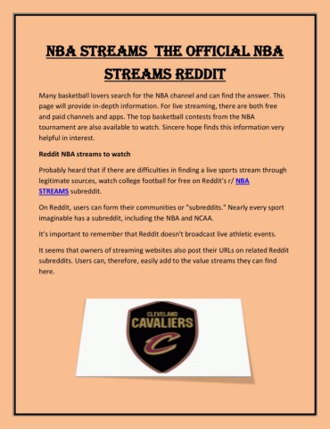 NBA Streams The Official NBA Streams Reddit (1)