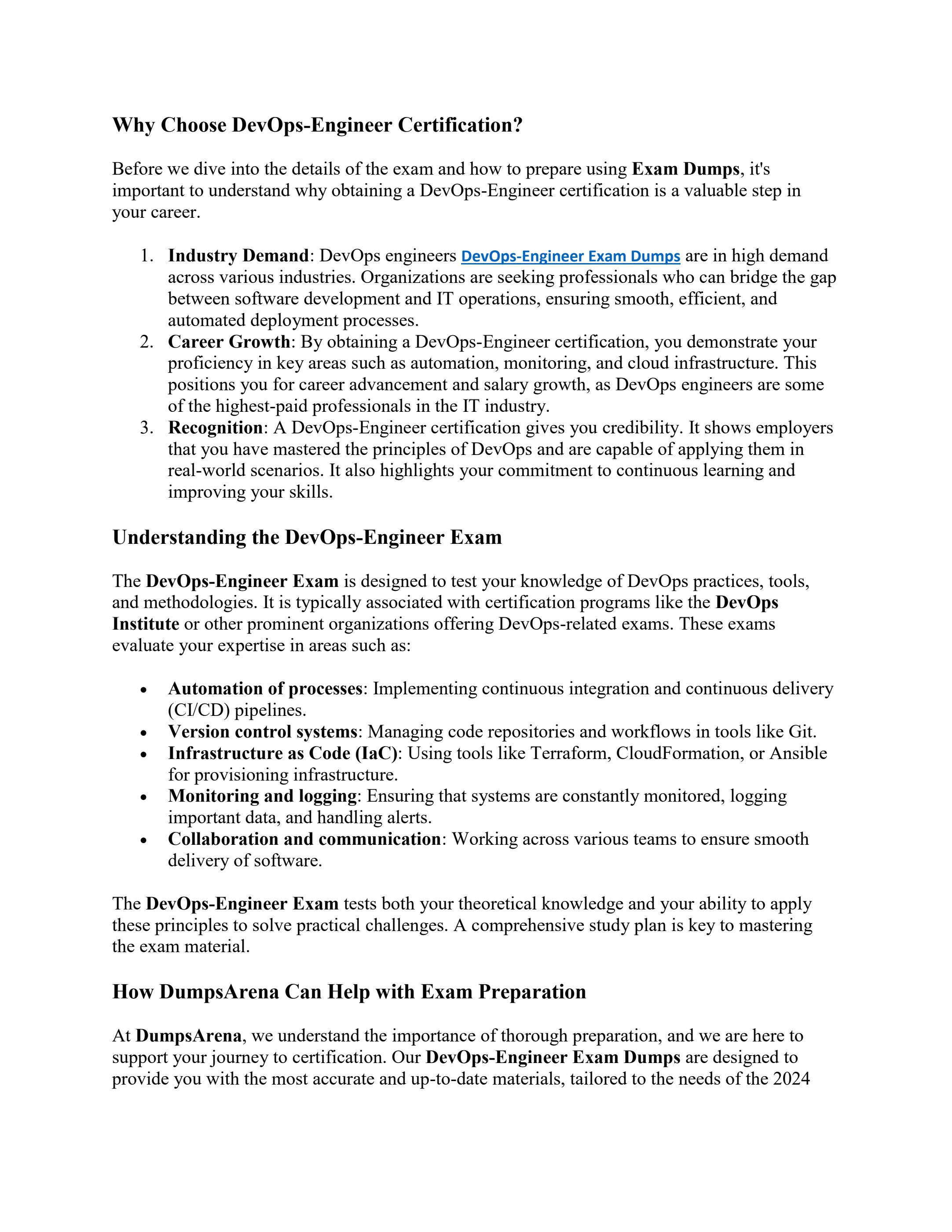 DevOps-Engineer Dumps - James Benson - Page 1 - 4 | Flip PDF Online | PubHTML5