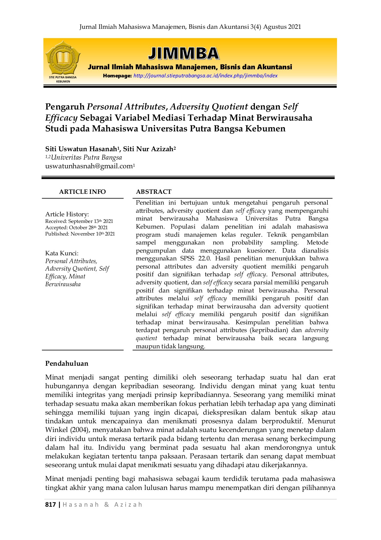 941-Article Text-2467-1-10-20211110 - Ersah Arifiyanti - Page 1 - 22 | Flip PDF Online | PubHTML5