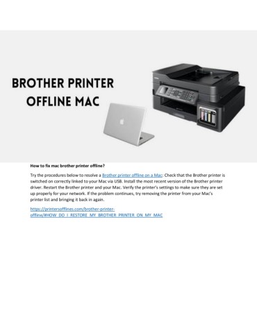 How to fix mac brother printer offline?