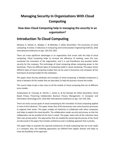 Managing Security In Organizations With Cloud Computing - John Wilson - Page 1 | Flip PDF Online ...