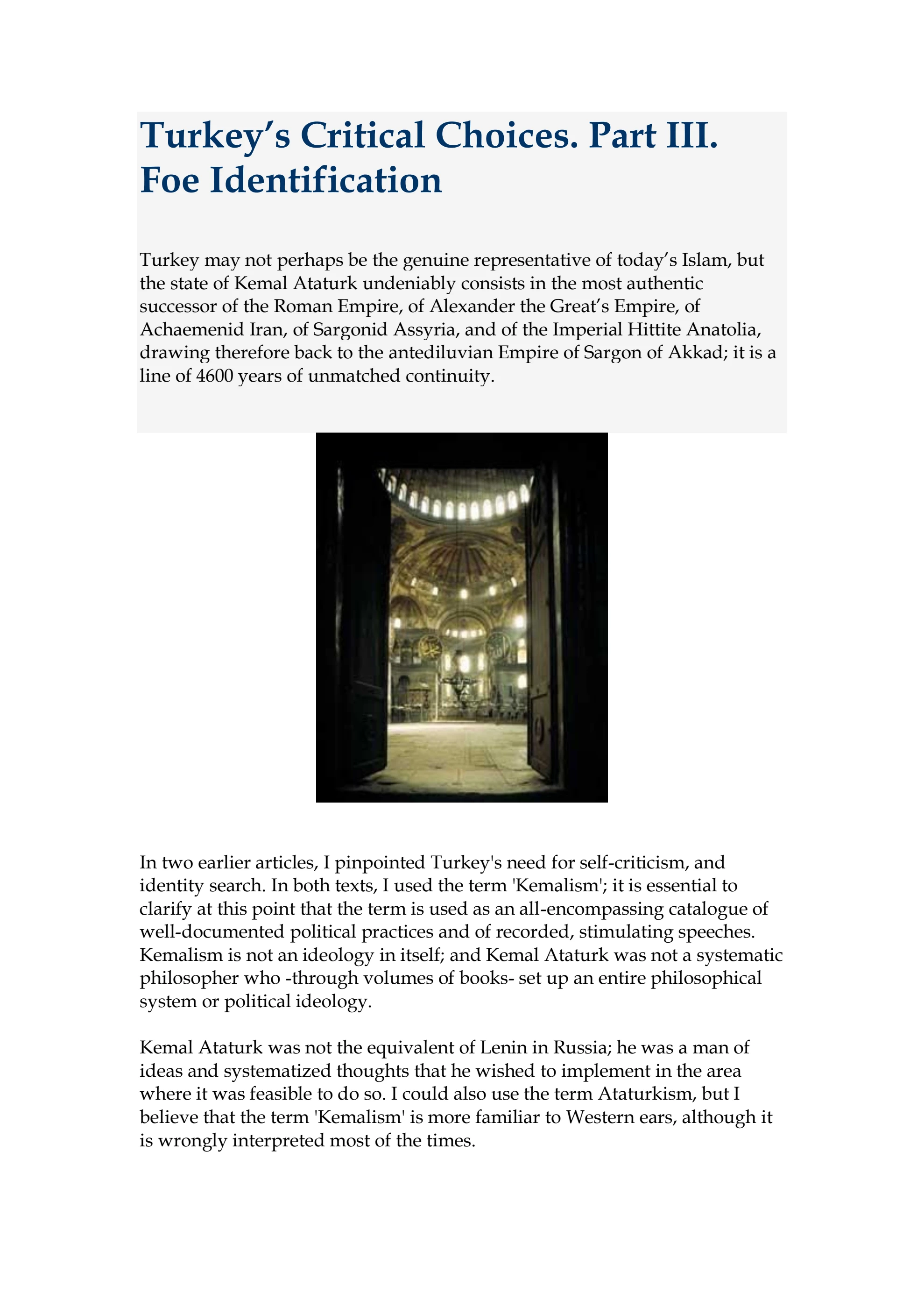 Turkey’s Critical Choices. Part III. Foe Identification (2007) - msvmeg ...