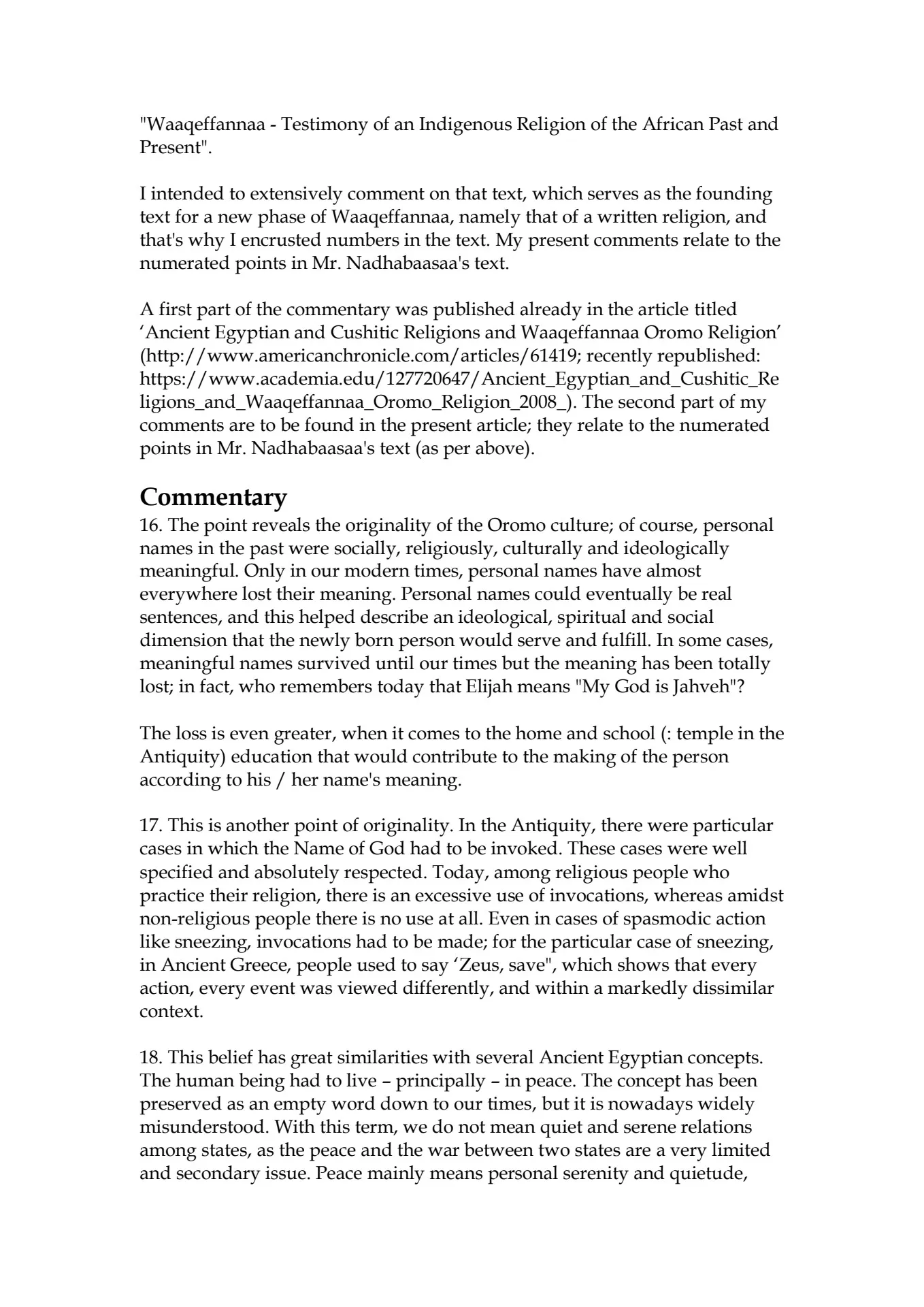 Waaqeffannaa Oromo Religion and the Unavoidable Death of Fake 'Ethiopia ...