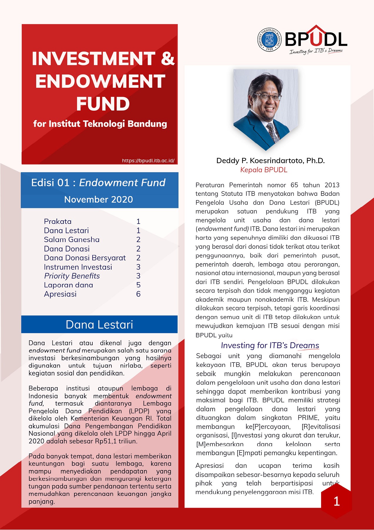 Edisi 01 - Endowment Fund - Bpudl Itb - Halaman 1 - 8 | PDF Online | PubHTML5